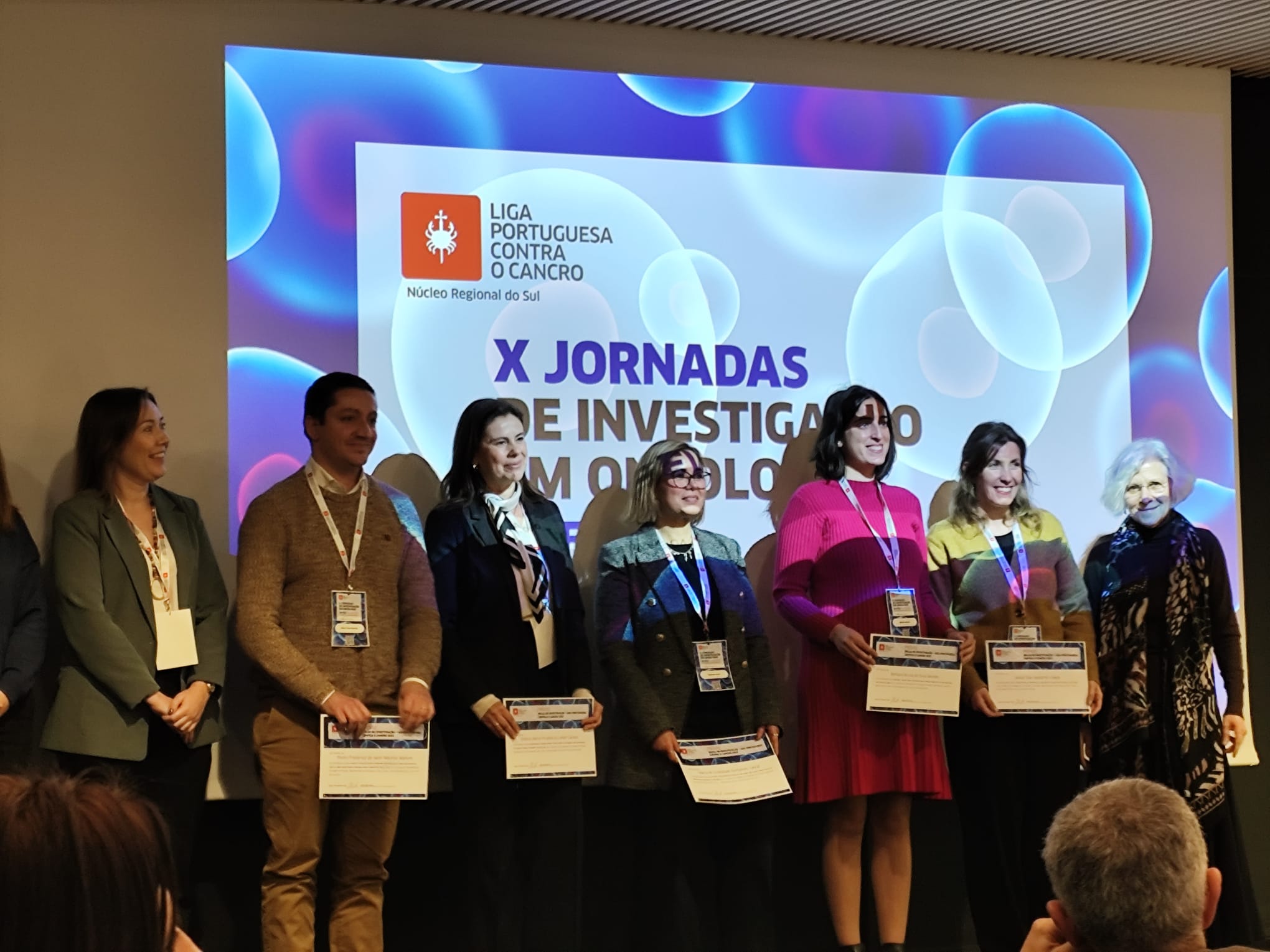 Researchers honored by the Portuguese League Against Cancer during the ...